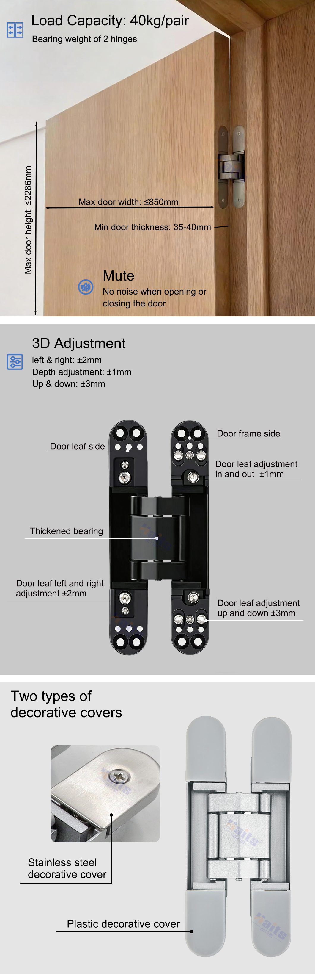 Cross hinges , Invisible hinges , Foldable hinge - Haits